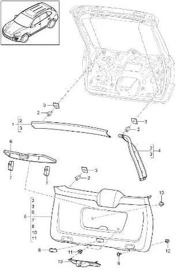 New Genuine Porsche Cayenne Rear Lock Cover Covering Trim OE ...