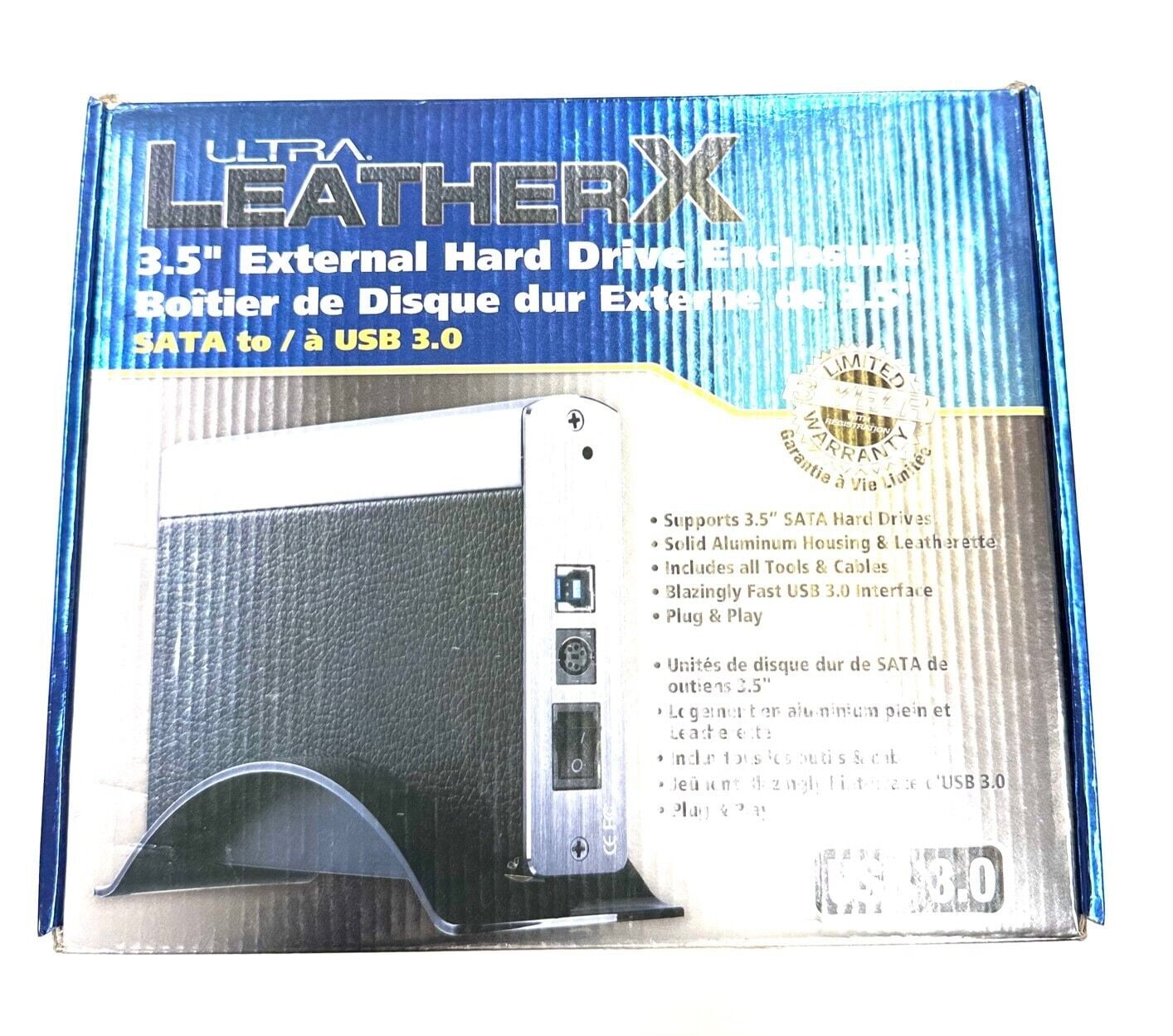 New Genuine Ultra LeatherX 3.5" External USB 3.0 Hard Drive Enclosure ...