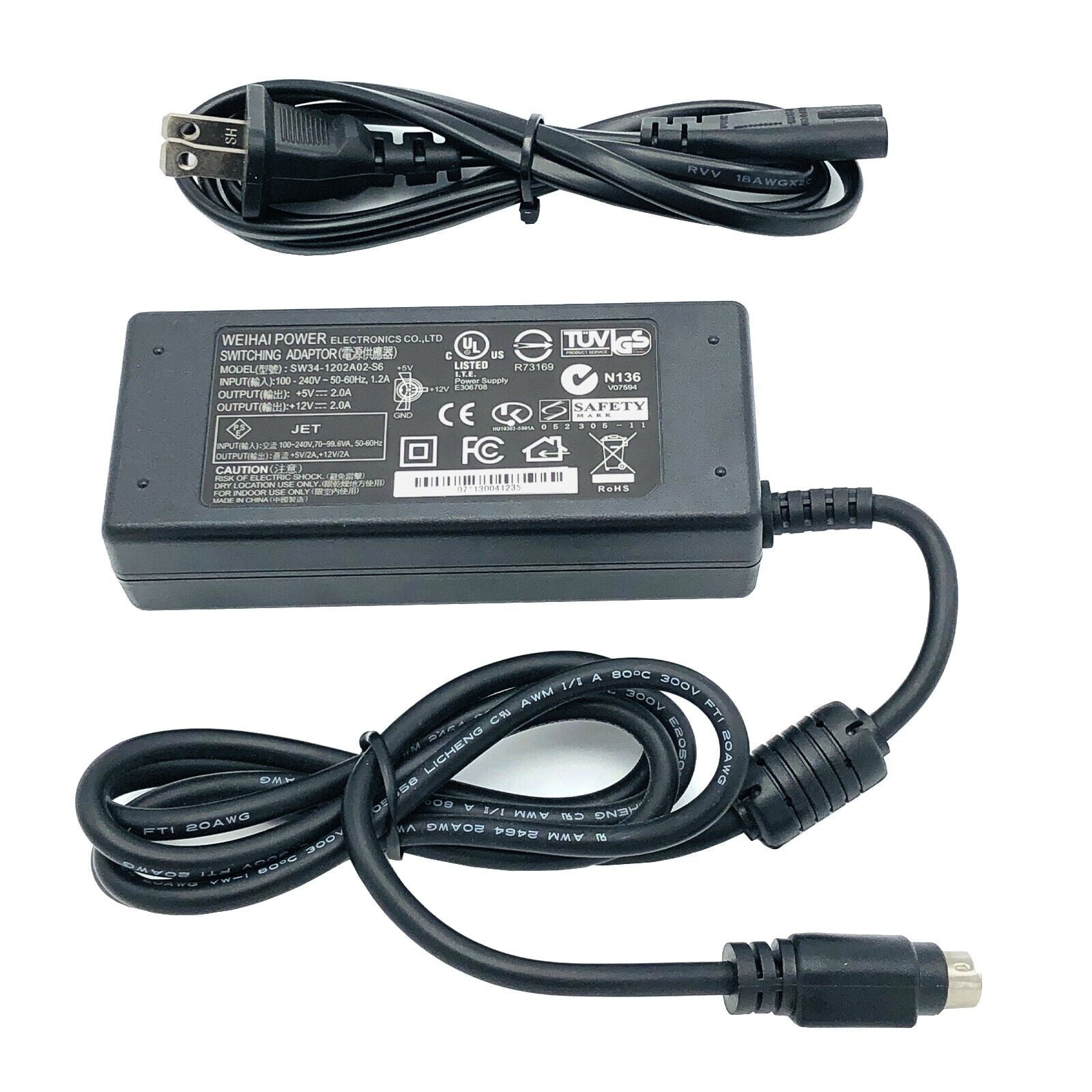 New Genuine Weihai SW34-1202A02-S6 Power 6-Pin Switching Adapter 5-12V ...