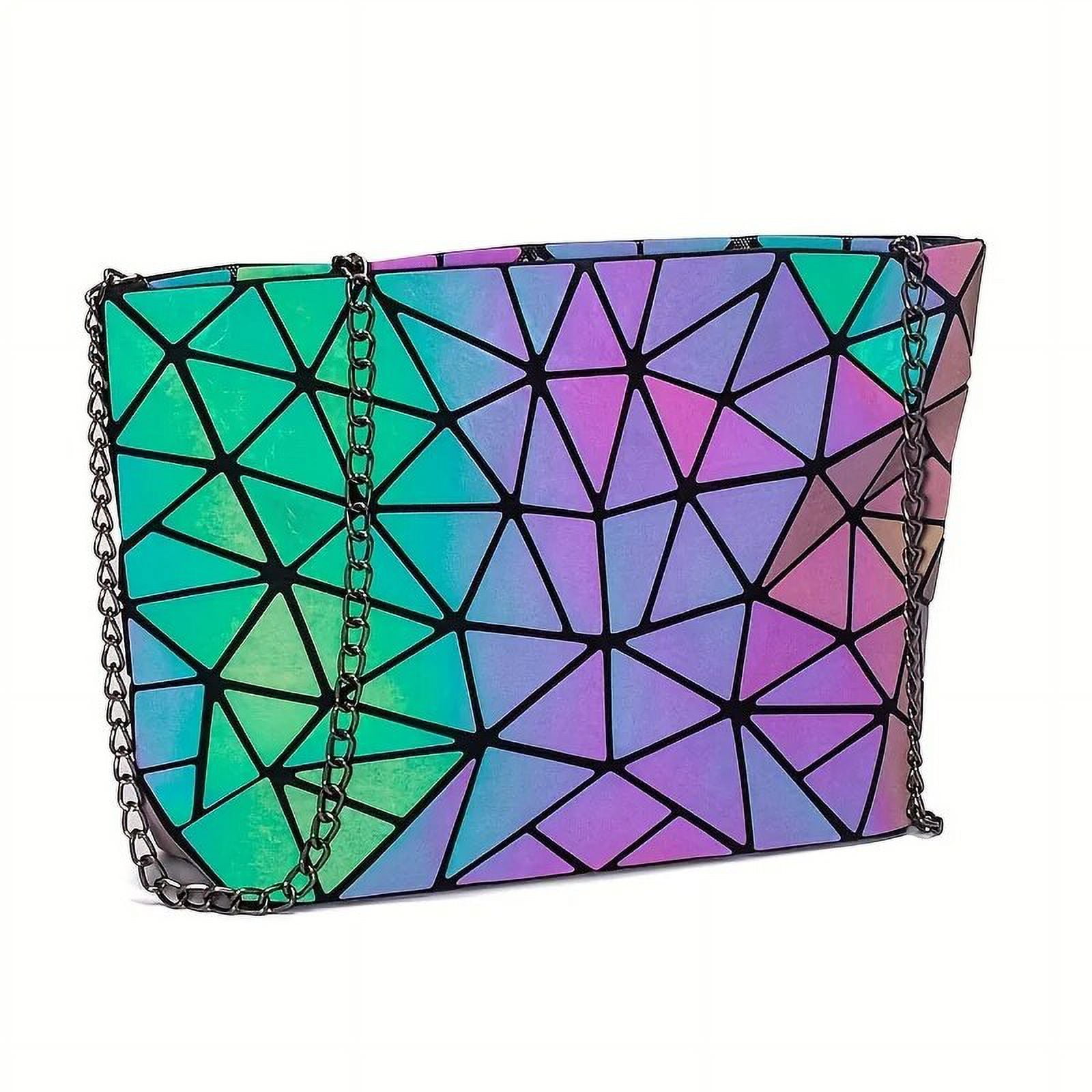 New Geometry Chain Shoulder Bags Women Luminous Large Capacity ...
