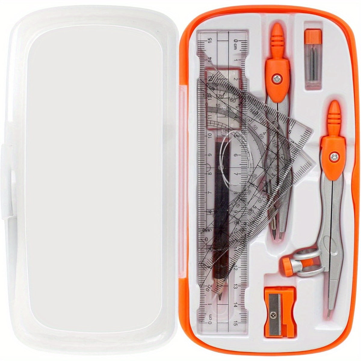 New Geometry Compass Set, Plastic, with Maths Protractor Set Squares ...