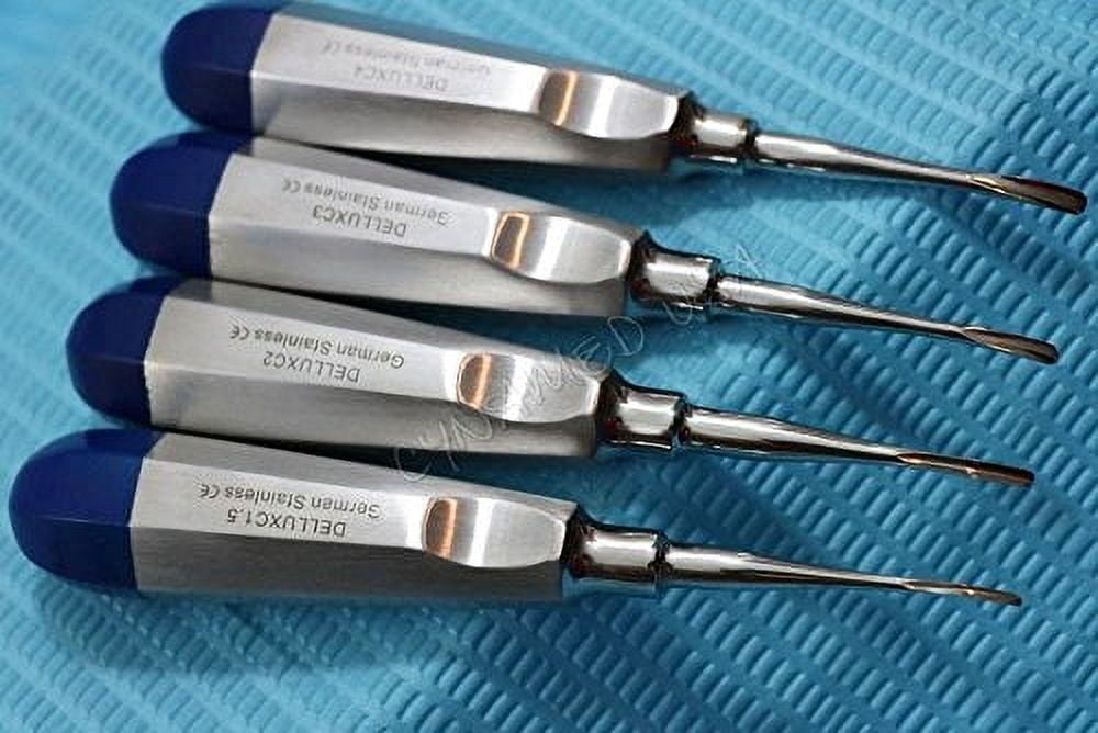 New German Grade Dental Elevator Tooth Extraction Tools 4 Pcs Curved 1 ...