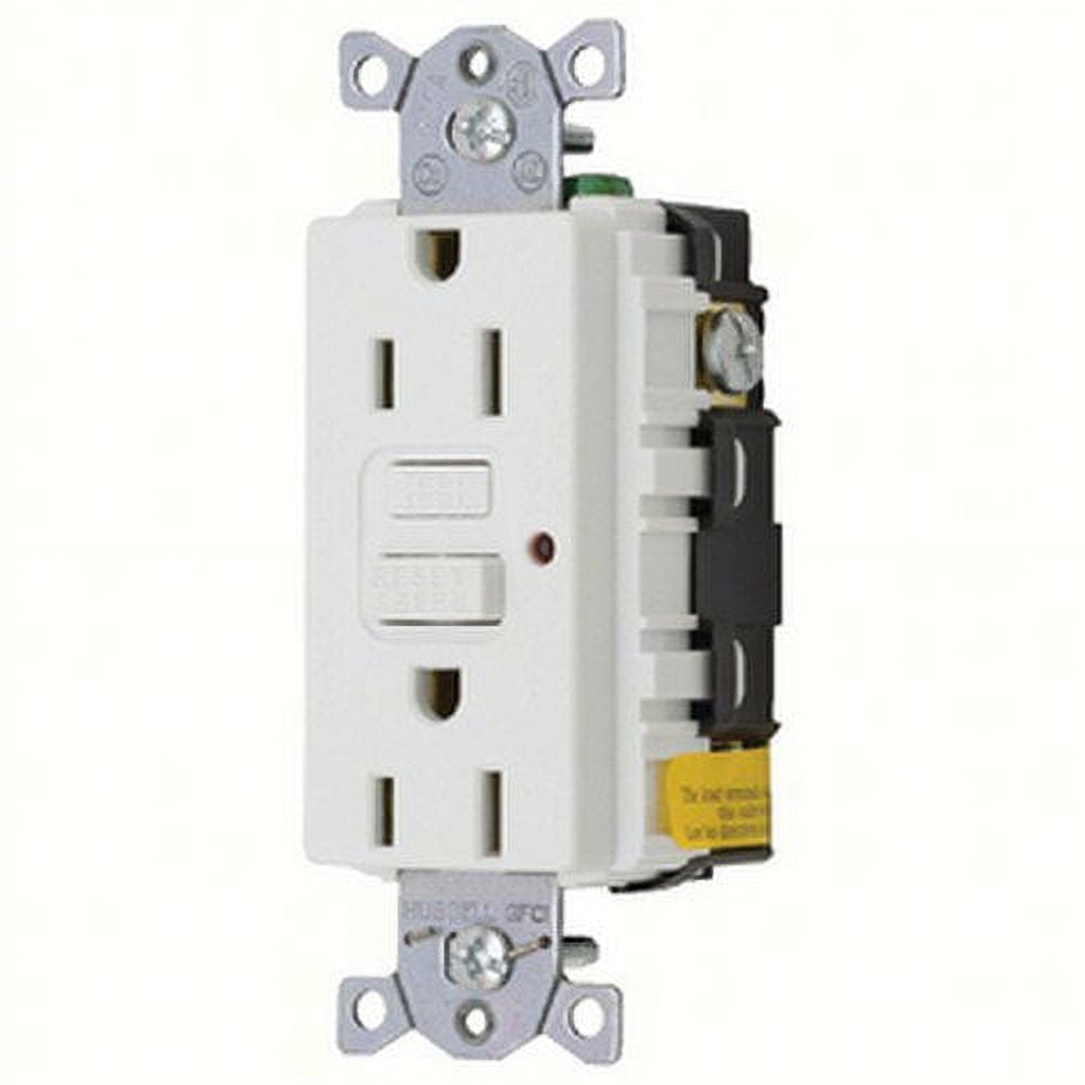 New Gfci Duplex Receptacle With Cover Plate hubbell Gfrst52mw White ...