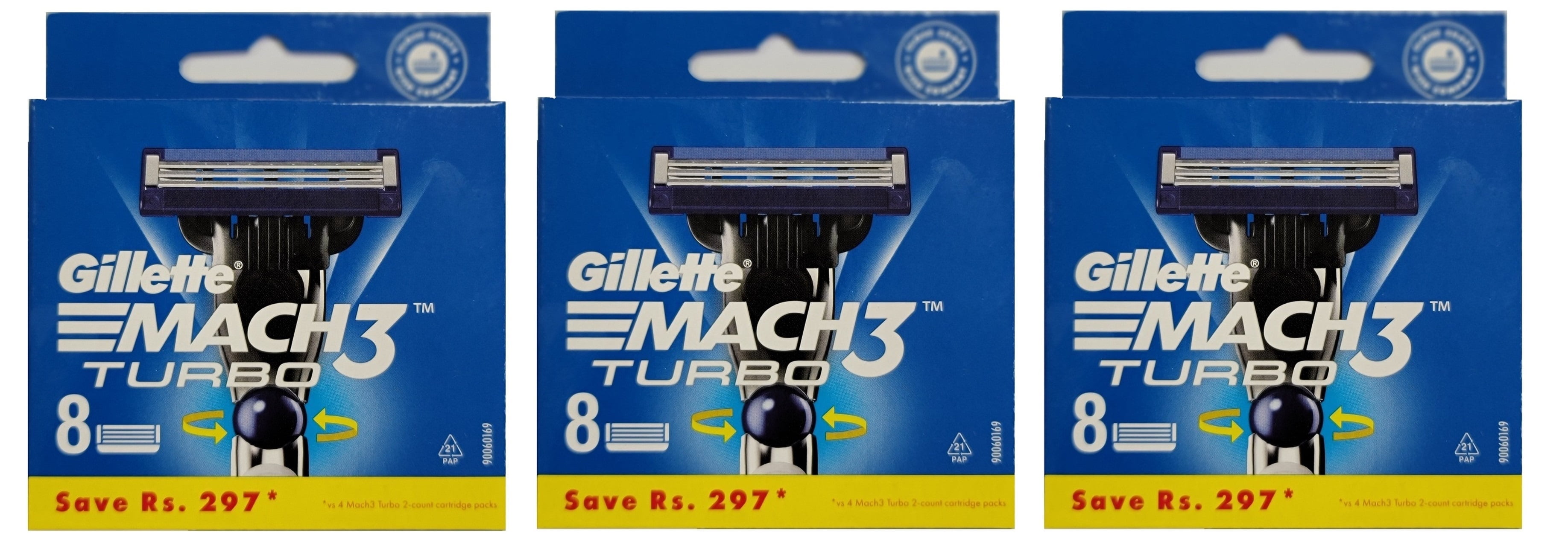 New Gillette Mach3 Turbo Men's Razor Blade Refills - 24 Count - Walmart.com
