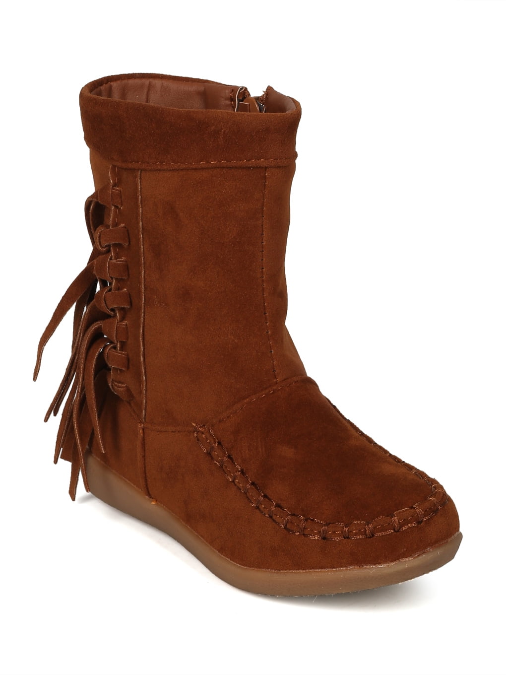 New Girls Faux Suede Fringed Moccasin Tall Boot -18066 By Jelly Beans ...