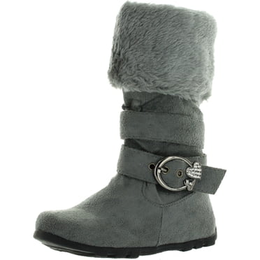 Lucky Top Girls Bank-21K Slouch Double Buckle Suede Boots with Zipper ...