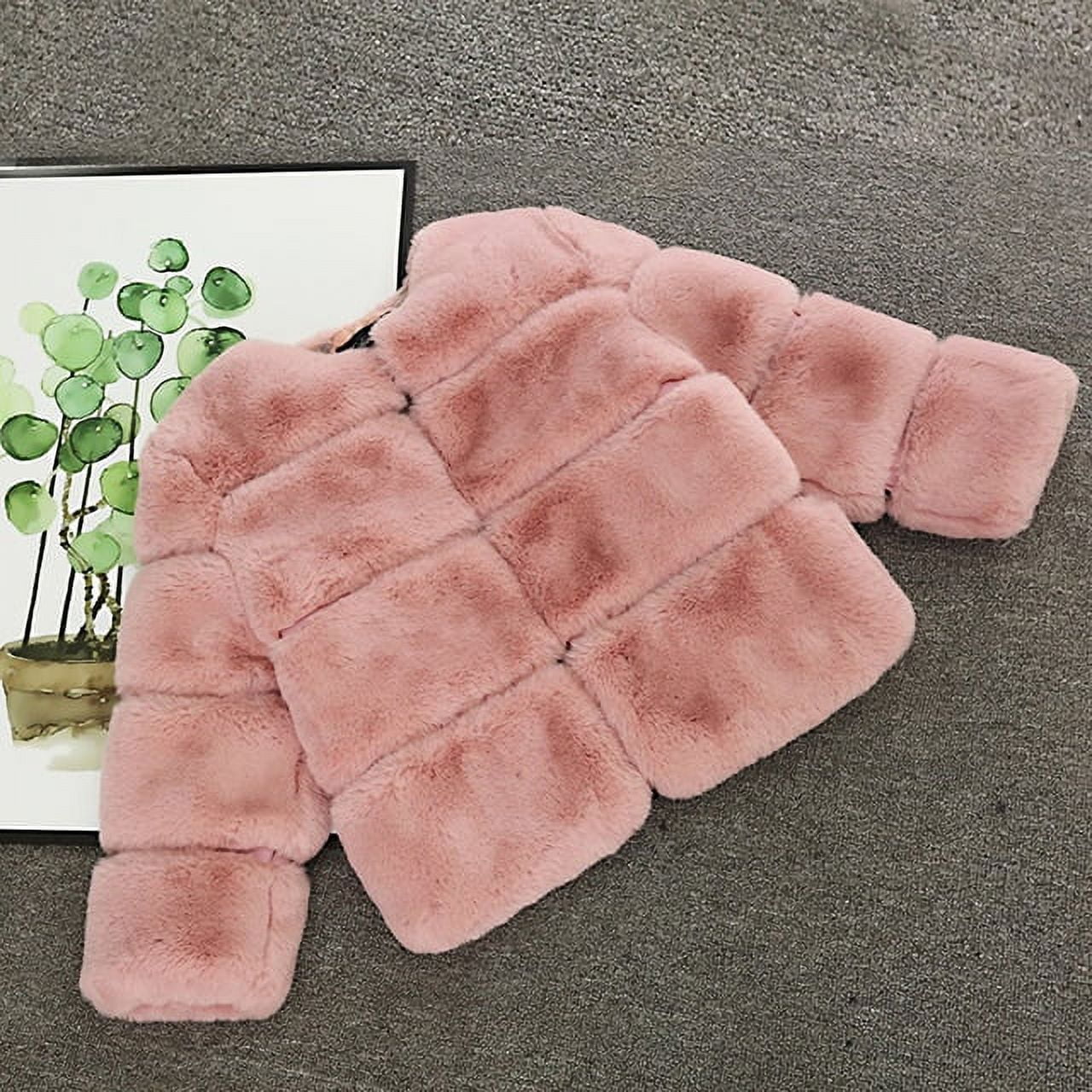 Baby Girls Faux Fur Coat Winter Children Girls Long Sleeve Christmas Jacket Warm Kids Girls Snow ...