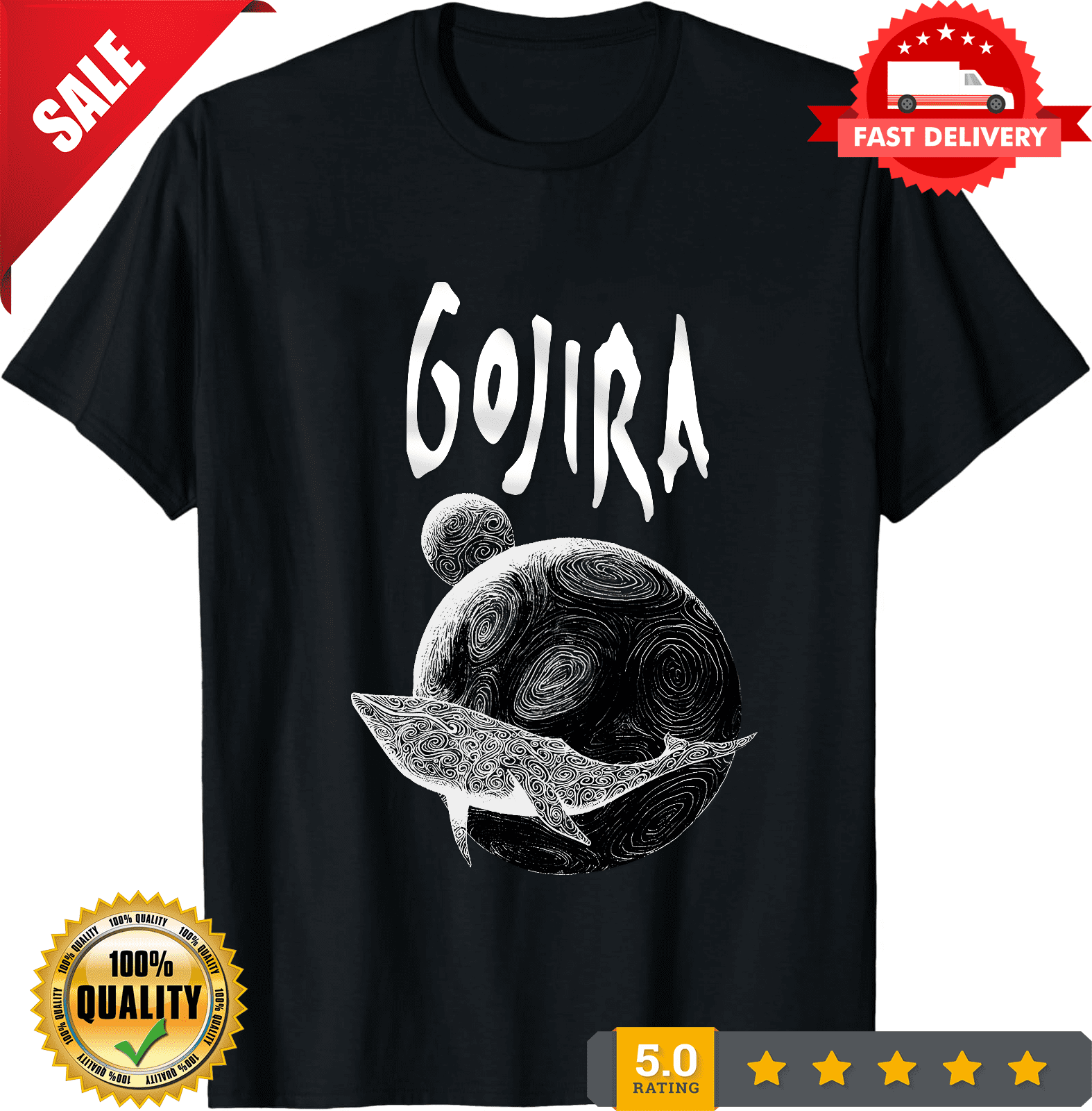 New Gojira Original Whale Heavy Metal Band Black T-Shirt (SML-2XL ...
