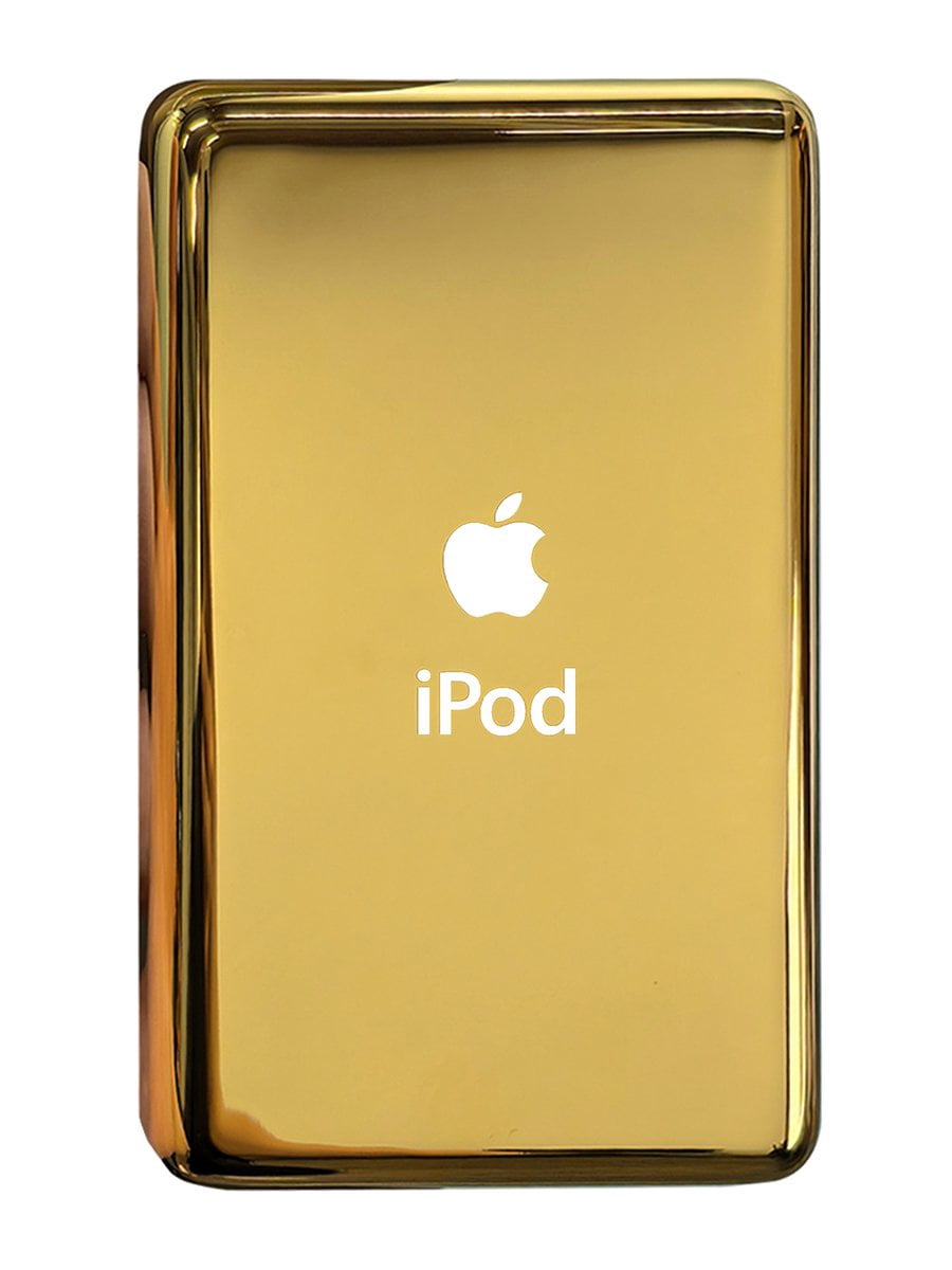 New Gold iPod Classic 5th 6th 7th Thick Back Bottom Rear Metal Chrome ...