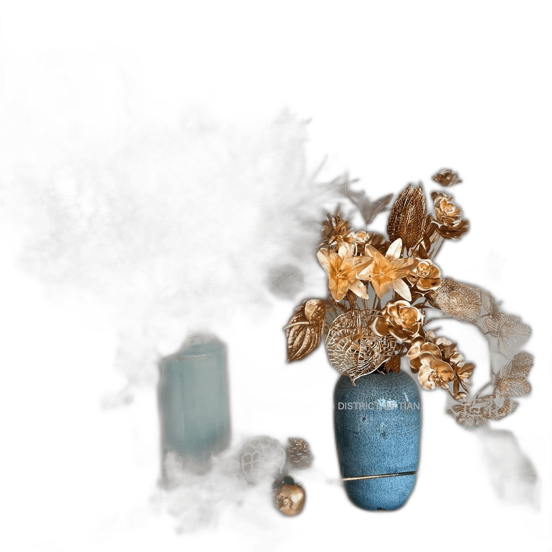 New Golden series plastic leaf material decorative blessing bucket hug ...