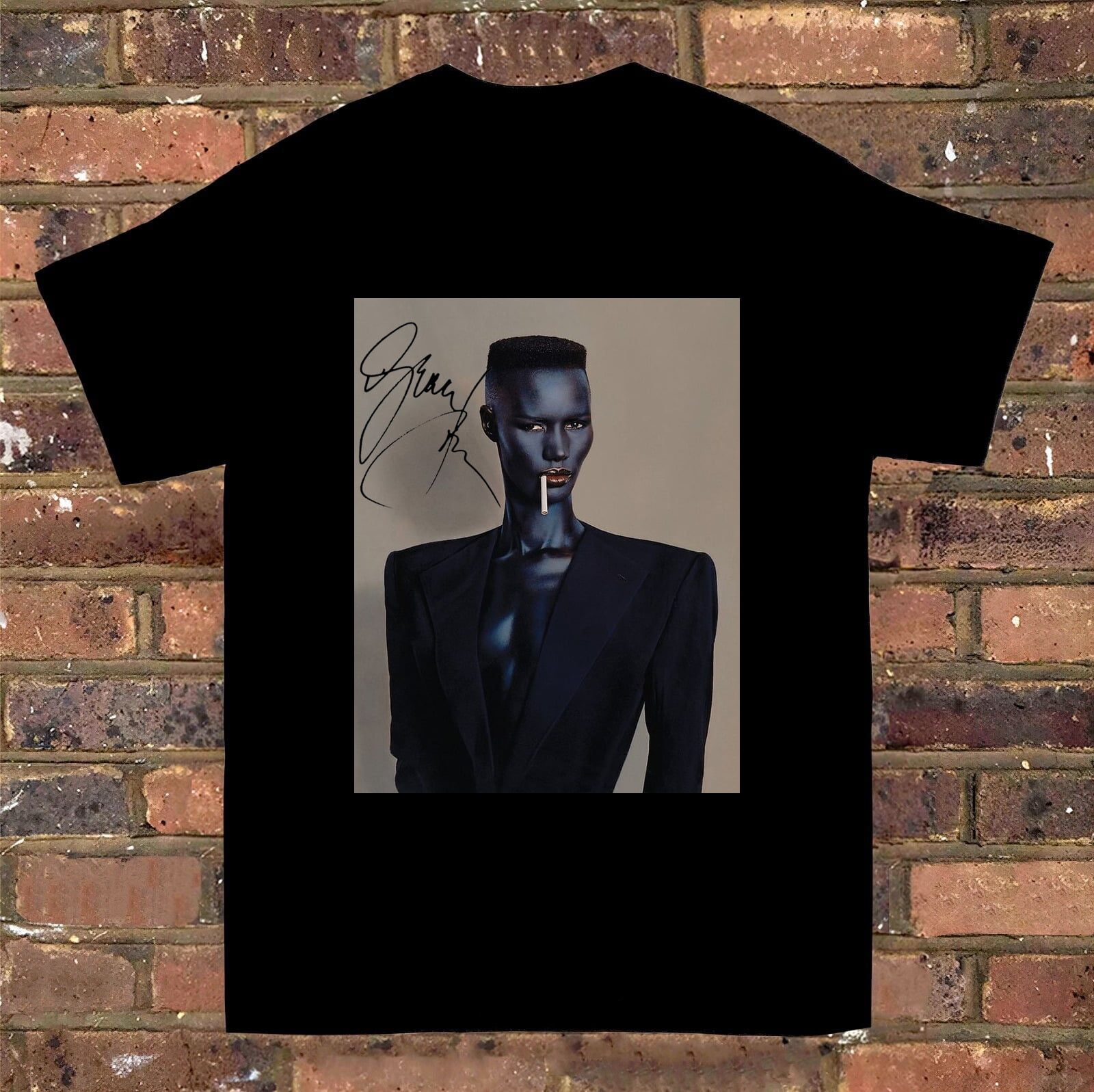 New Grace Jones Signature Collection Unisex Cotton Black Shirt S To 5XL ...