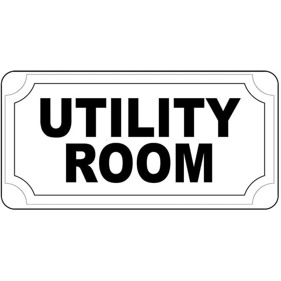 New Great Plastic Sign Utility Room Black Office Sign for Outdoor ...