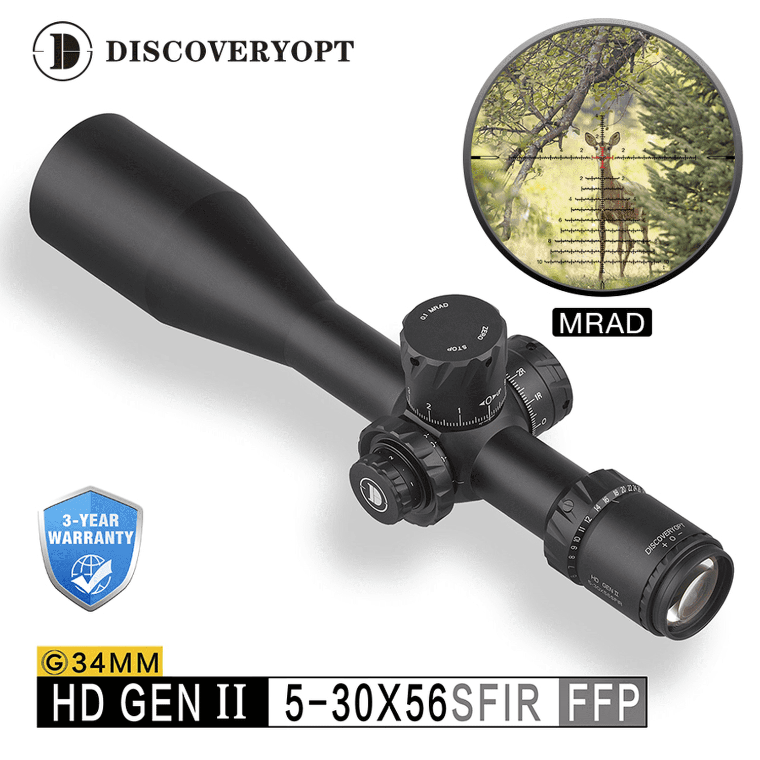 New HD GEN-II 5-30X56 MIL Side Parallax Adjustment Riflescope Zero Stop ...