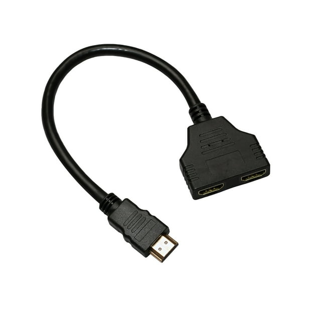 New HDMI Cable Splitter Cable 1 Male To Dual HDMI 2 Female Y Splitter ...