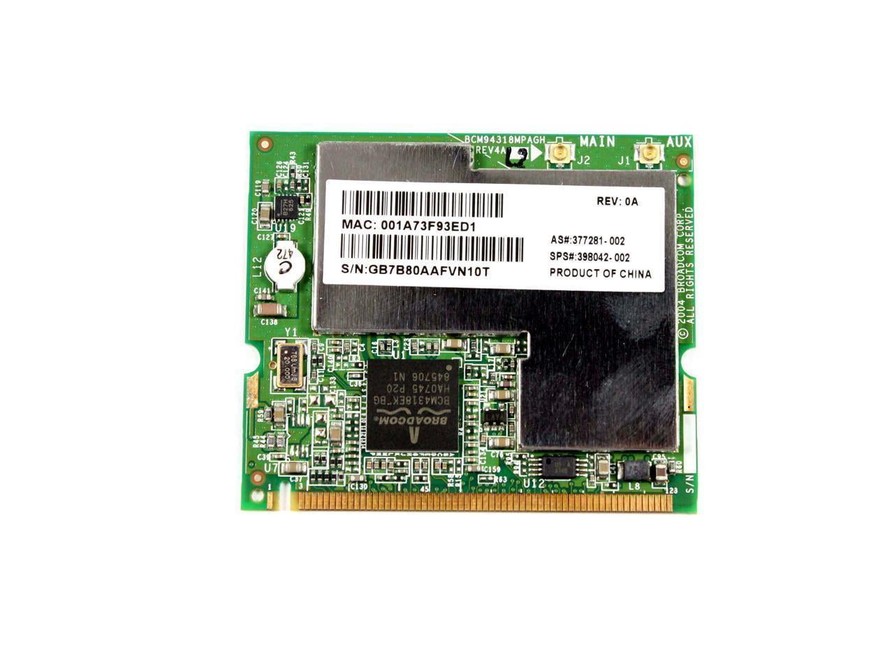 New HP Broadcom Mini PCI 802.11a/b/g Wireless LAN (Wlan) Card 411940 ...