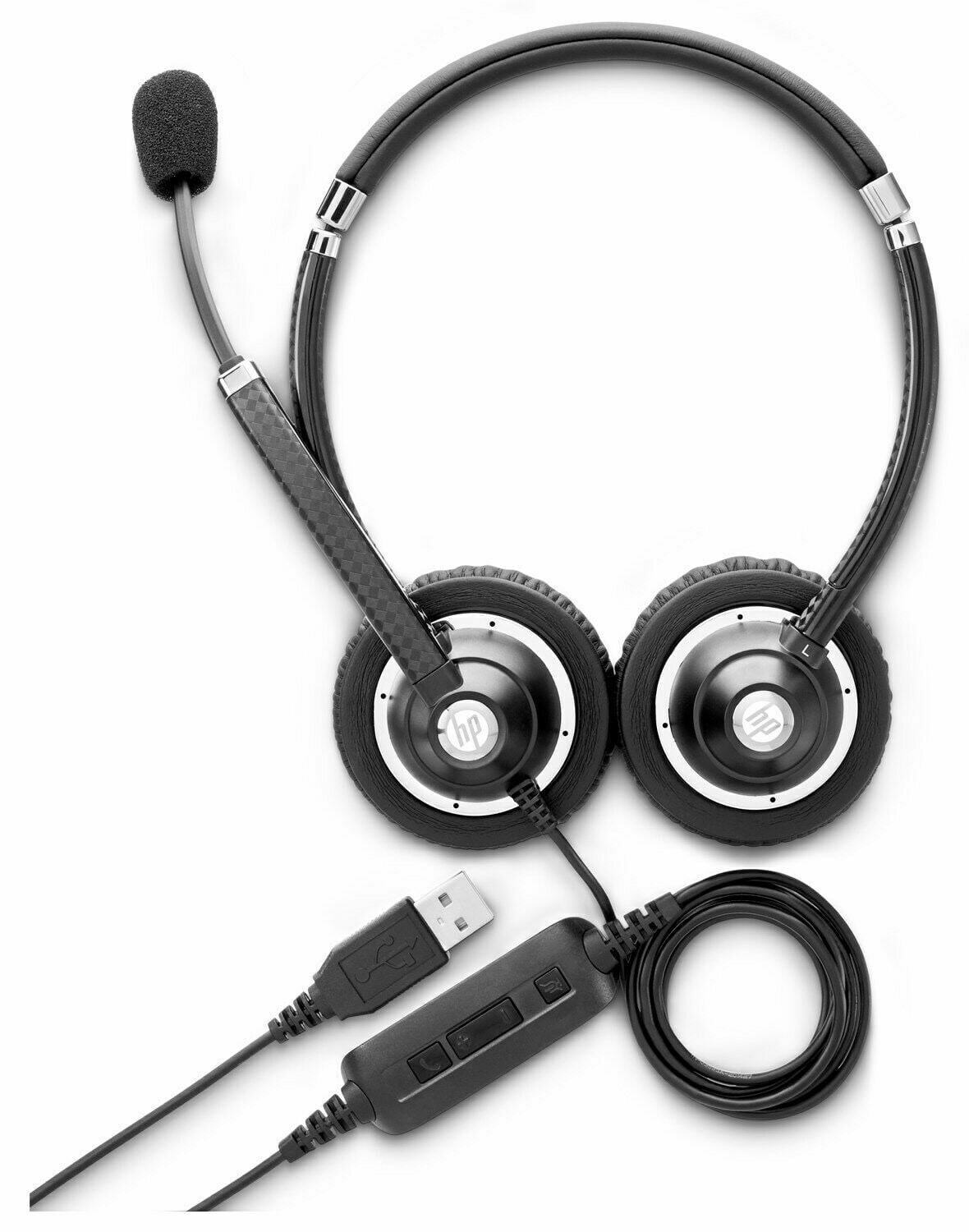 New HP UC Stereo USB Wired Headset HSC012 797433-001 K7V17AA - Walmart ...