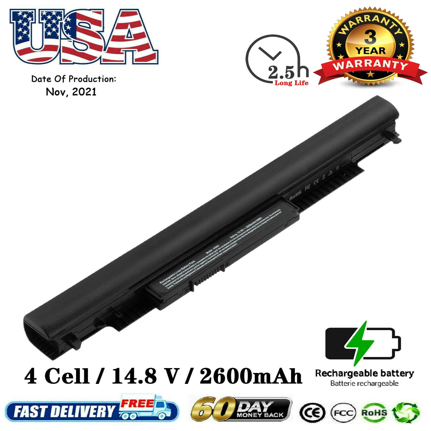 New HS03 HS04 Rechargeable Battery for HP Spare 807956-001 807957-001 ...