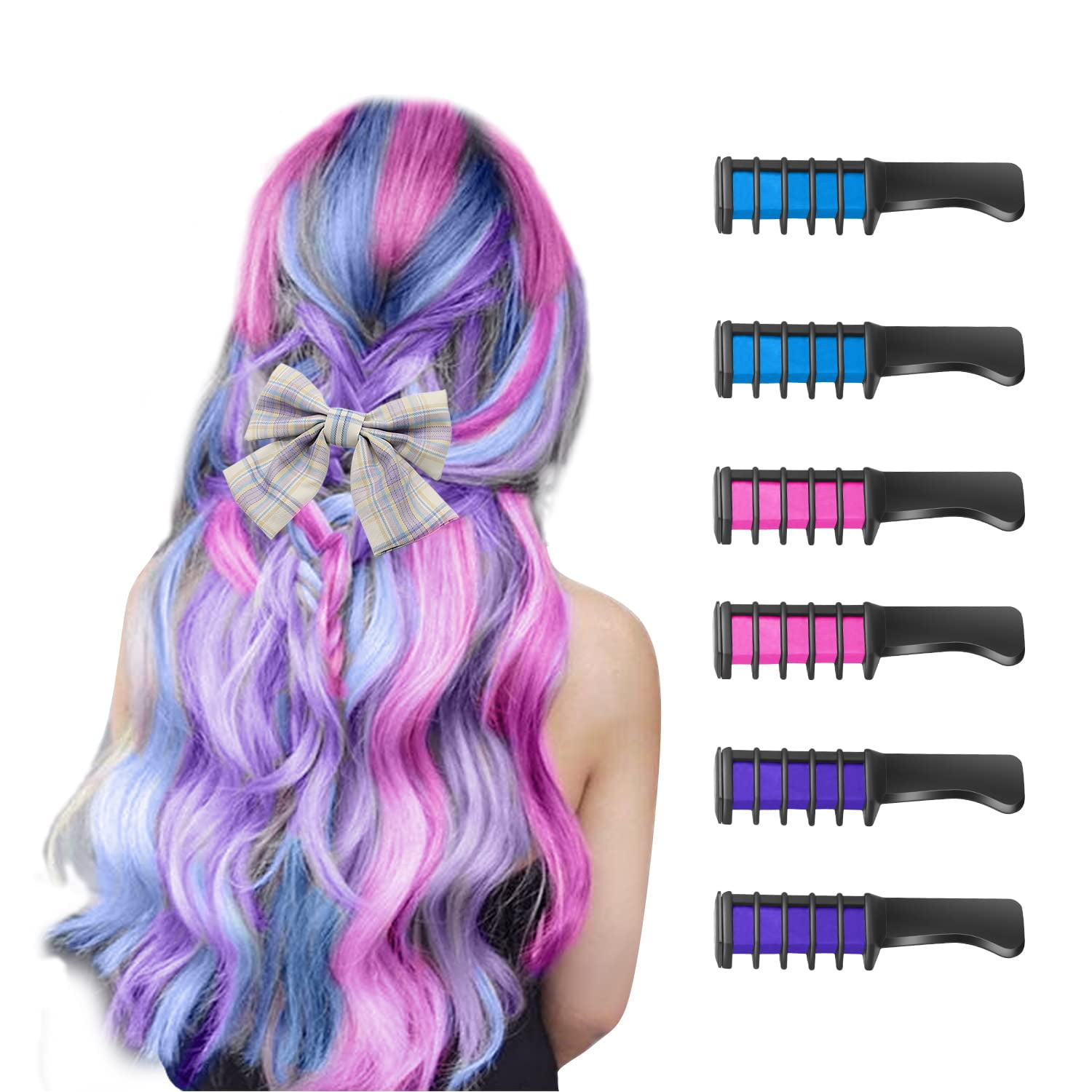 New Hair Chalk Comb Temporary Hair Color Dye for Girls Kids, Washable ...