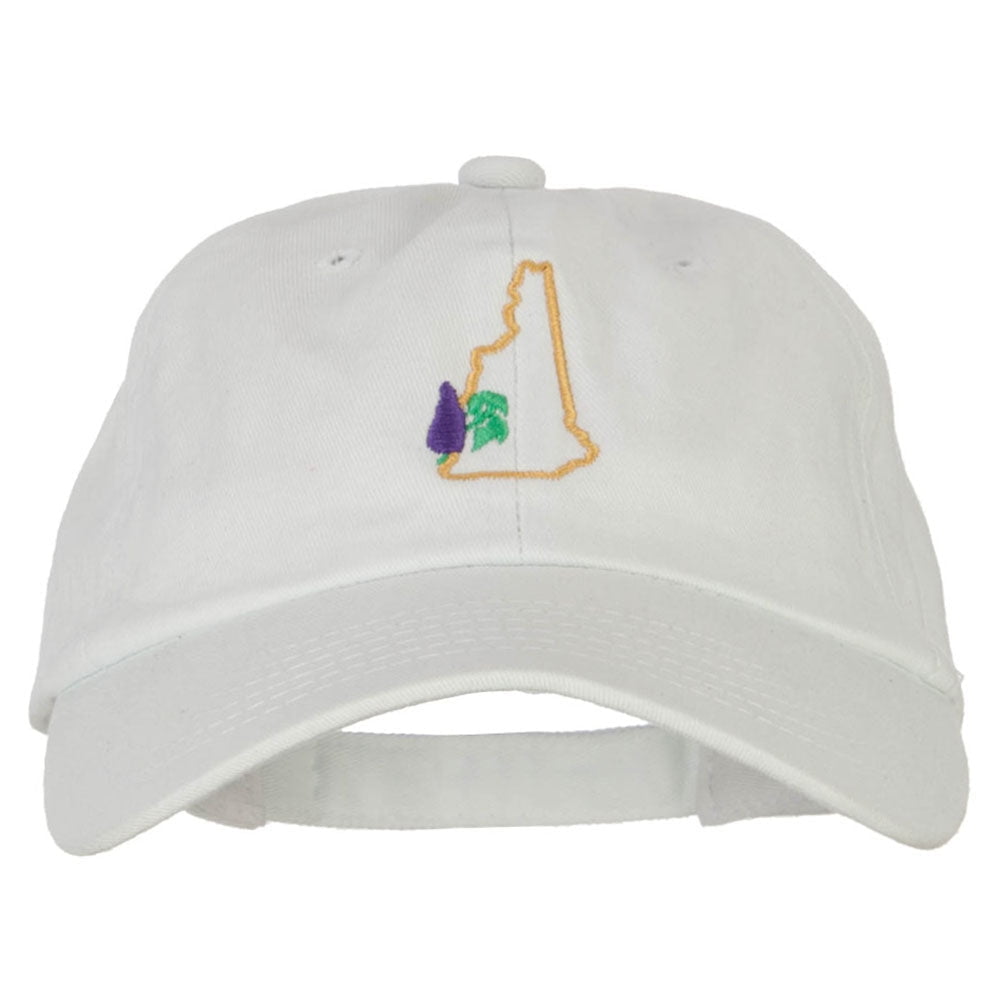 New Hampshire Lilac with Map Embroidered Unstructured Washed Cap ...