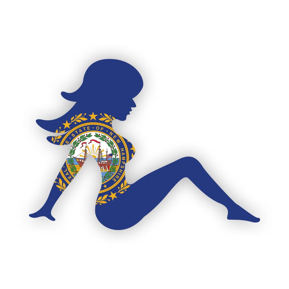 New Hampshire Mudflap Girl Sticker Decal - Self Adhesive Vinyl - Weatherproof - Made in USA - nh ...
