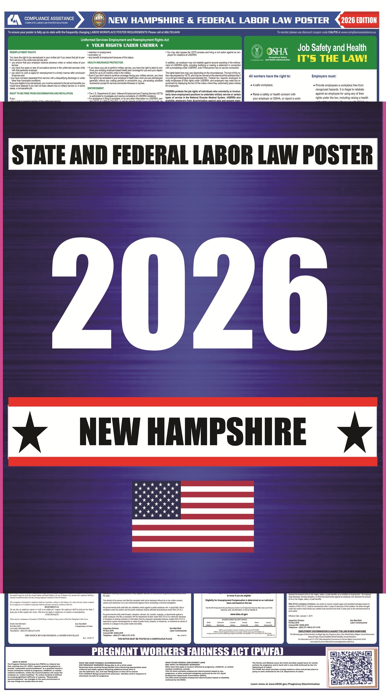 New Hampshire (NH) 2026 State Labor Law Poster - State, Federal and ...