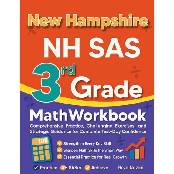New Hampshire NH SAS 3rd Grade Math Workbook: Comprehensive Practice ...