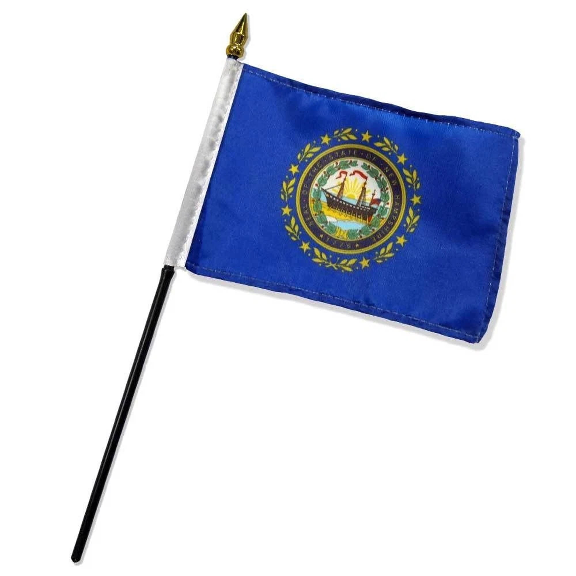New Hampshire State Flag 4"x6" Desk Table Stick (Sewn Edges) - Walmart.com