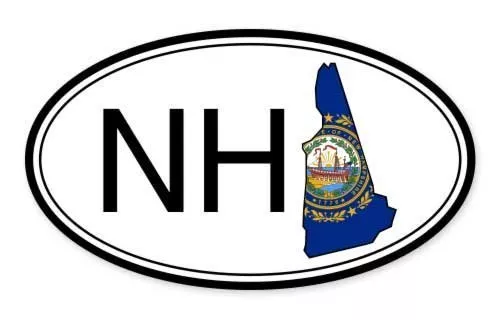 New Hampshire State Flag Oval Car Sticker Phone Decal Water Bottle ...