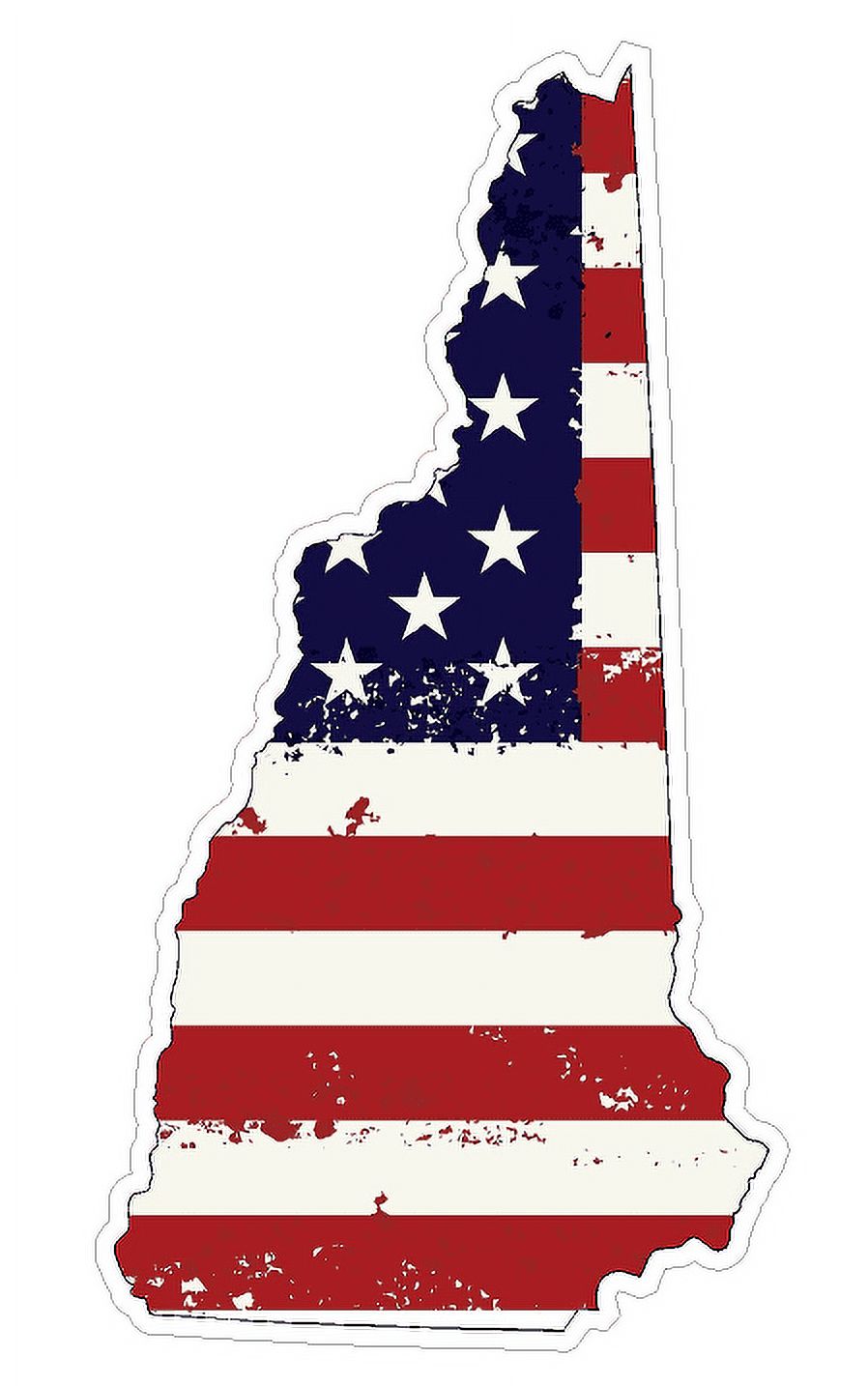 New Hampshire State (J30) USA Flag Distressed Vinyl Decal Sticker Car ...