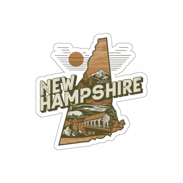 New Hampshire State Vinyl Stickers Outline Design United States Of ...