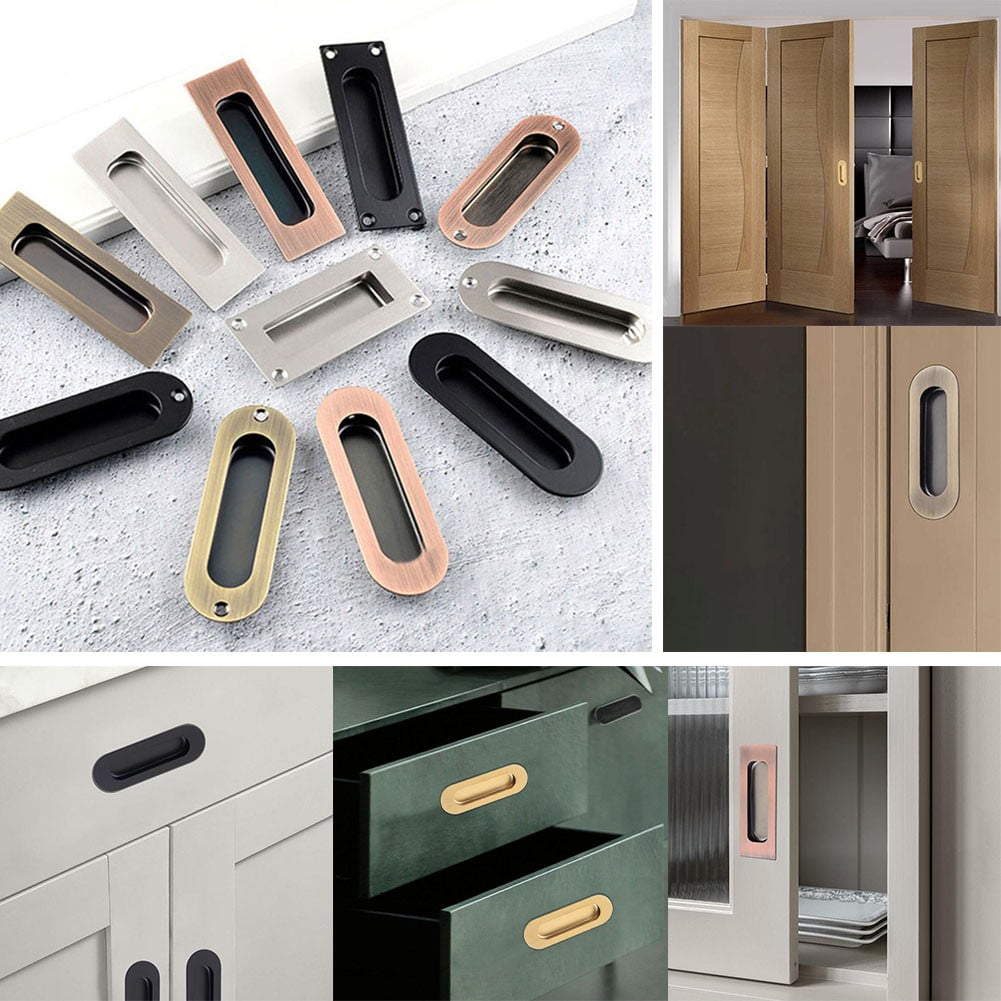 New Handle Door Knobs 120*40Mm 1Pcs Embedded Flush Pull Door Invisible ...