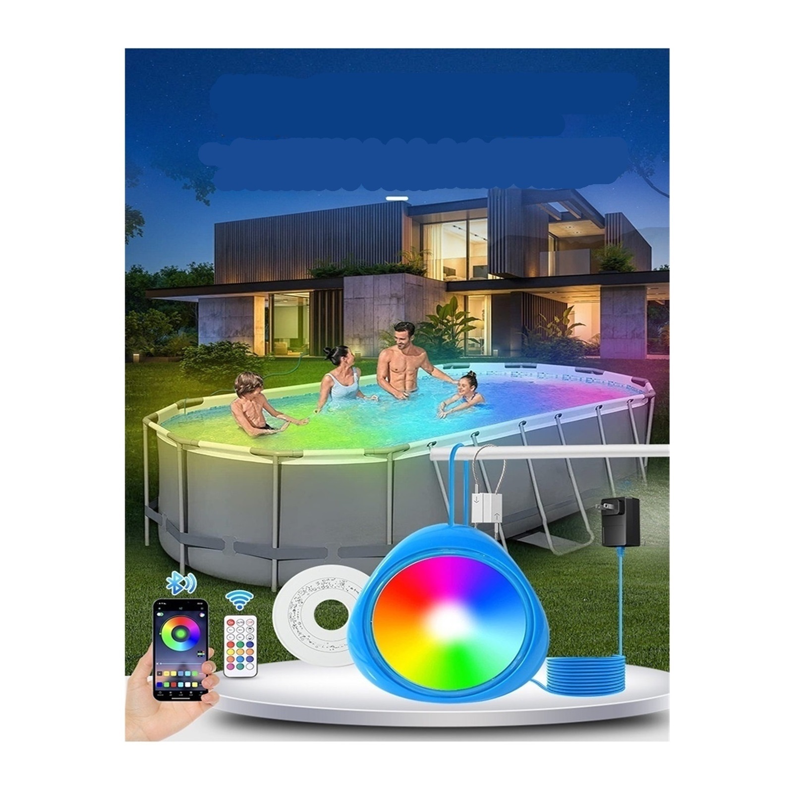 New Hanging Swimming Pool Light,Color Changing Underwater Pool Light ...