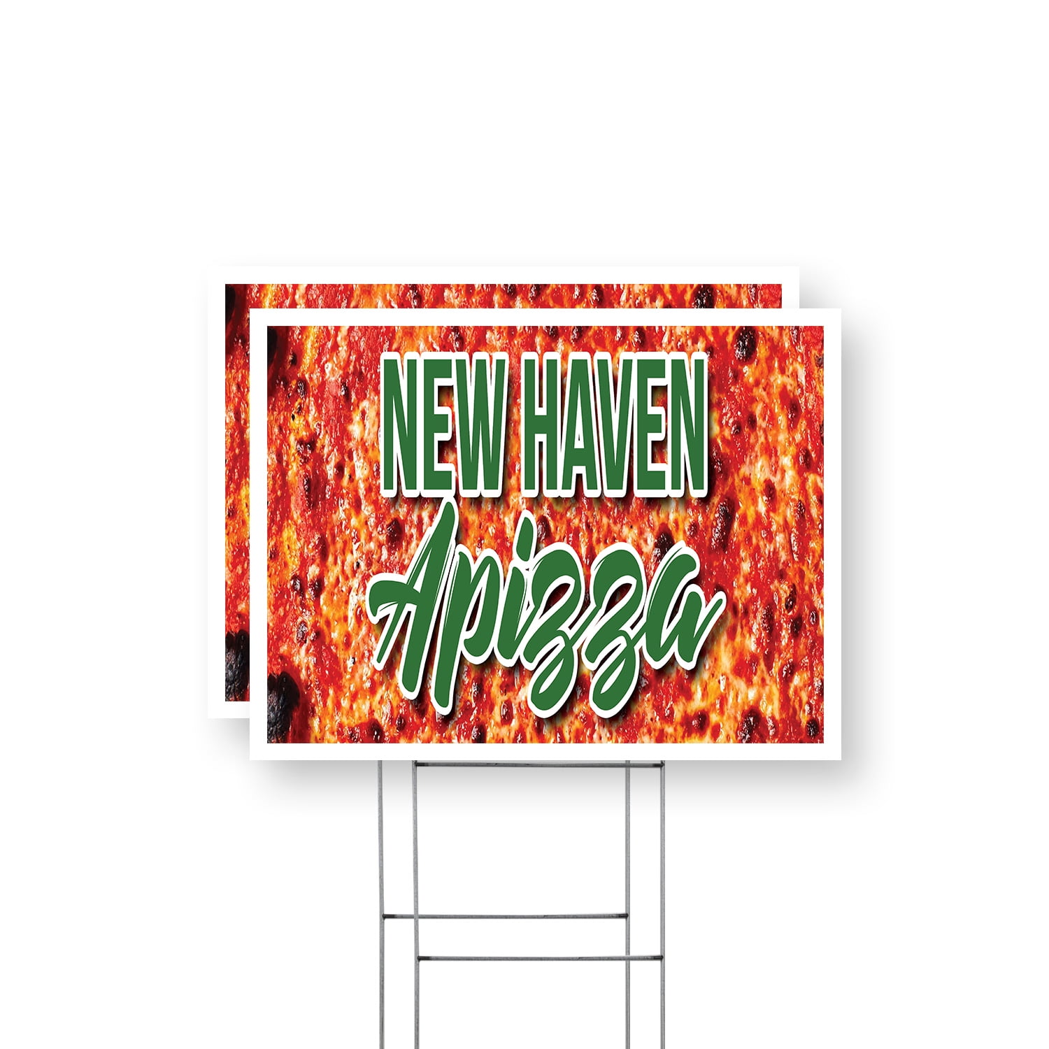 New Haven Apizza Yard Sign 2 Pack of 12 Inch x 16 Inch Double Sided ...