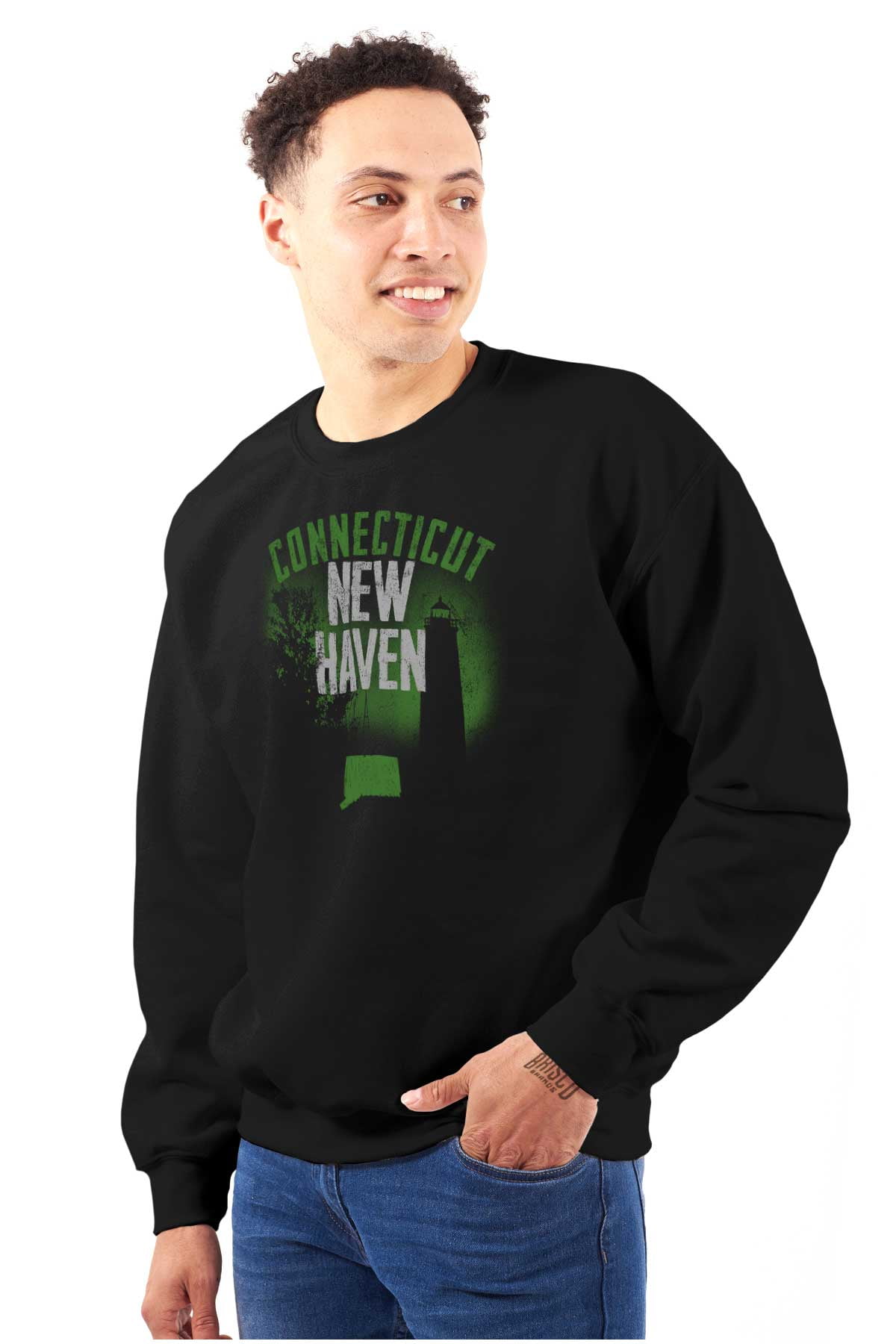 New Haven Connecticut Map Shape Unisex Plus Size Sweatshirt Brisco ...
