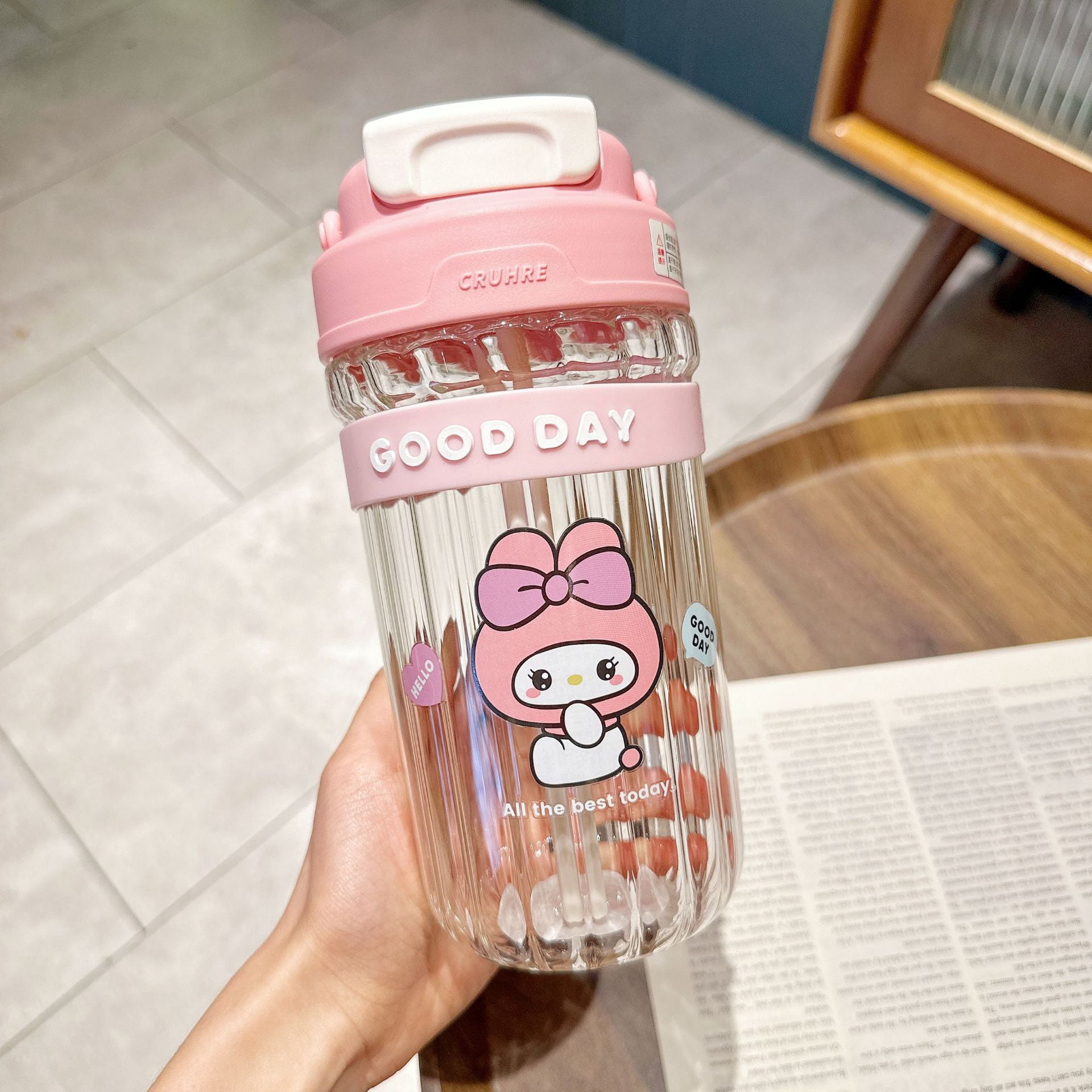 New Hello Kitty Kuromi Sanrio Glass Coffee Cup Cute My Melody ...
