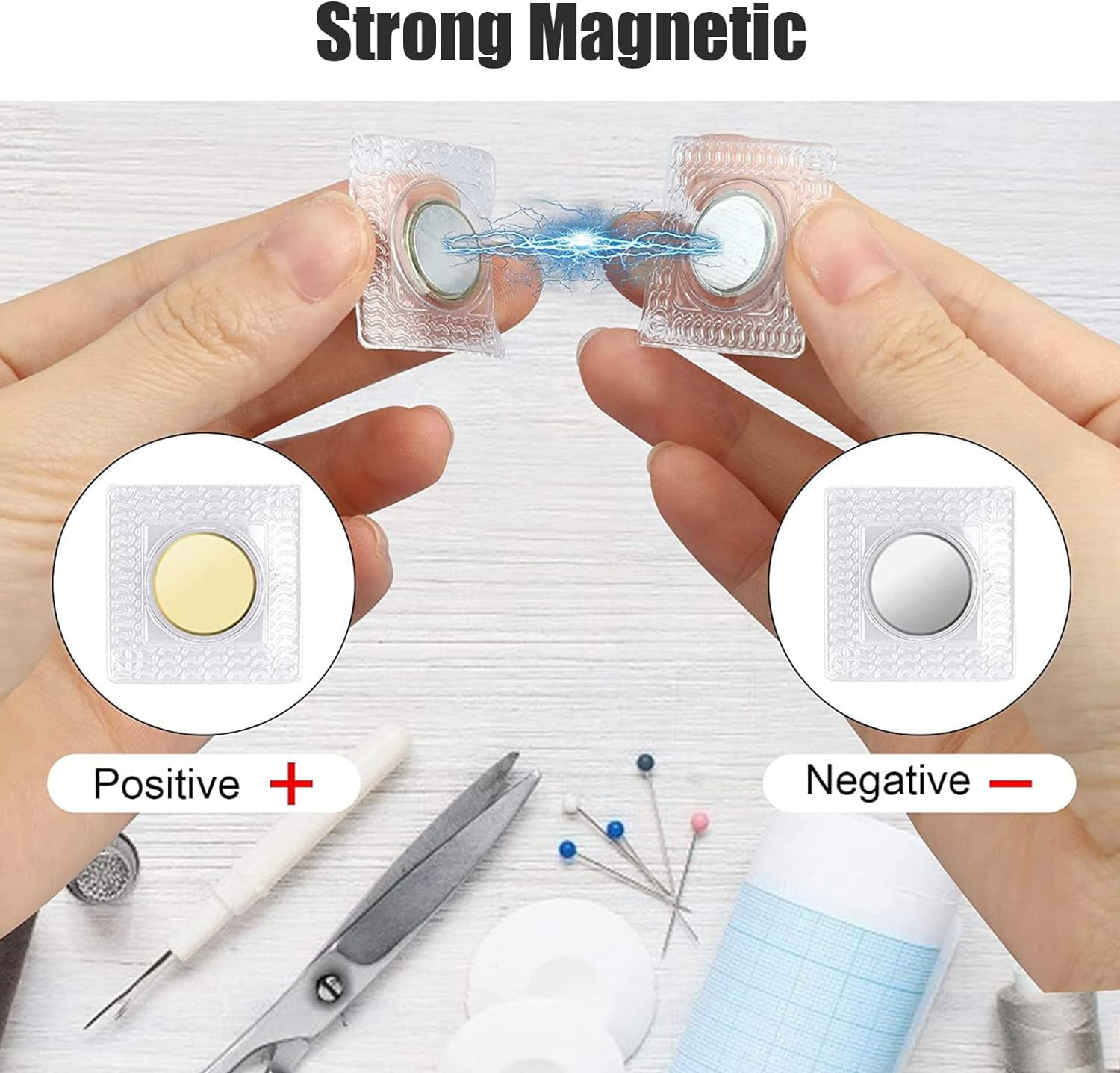 New Hidden Sew Magnetic Snap, 20 Pairs Invisible Hidden Sew in PVC ...