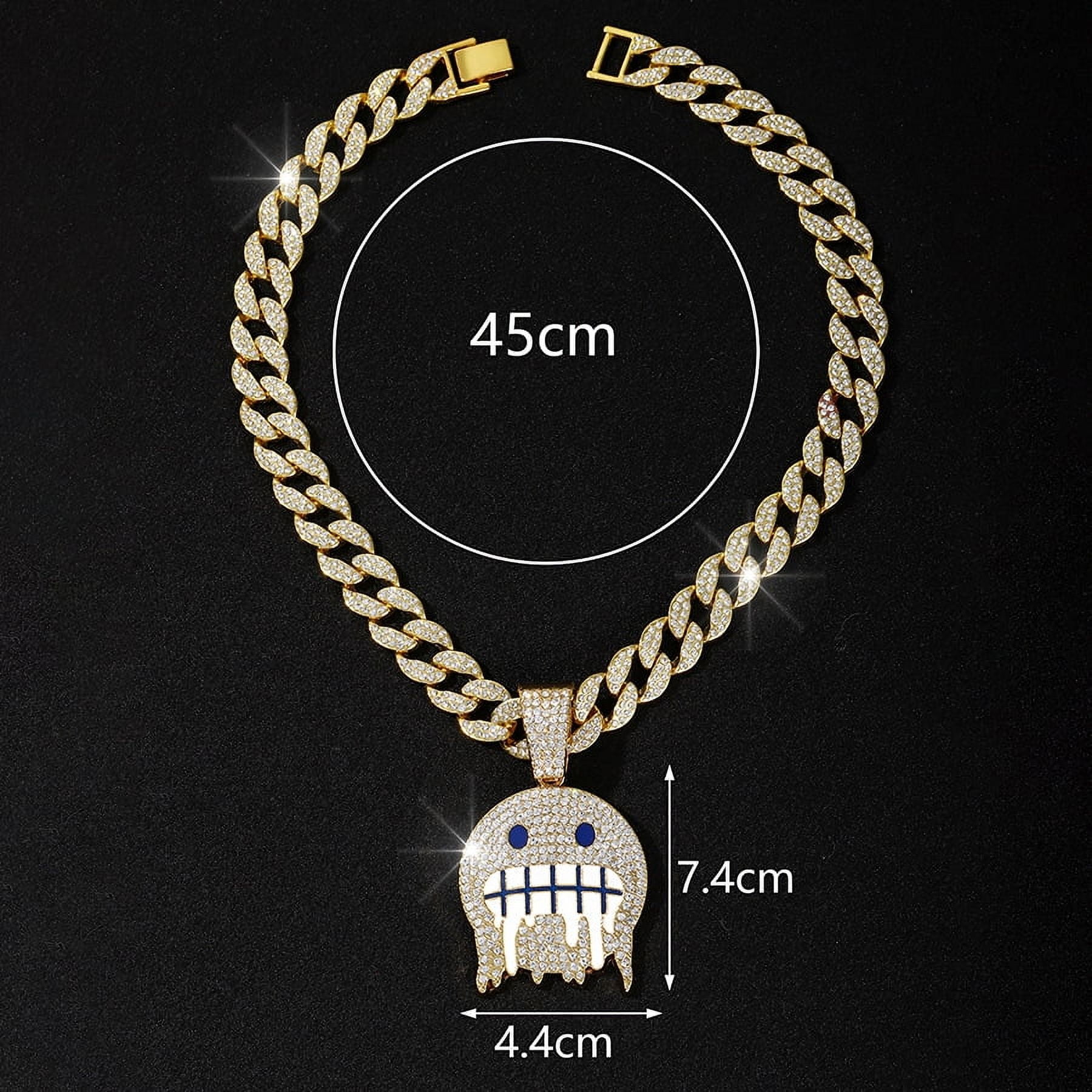 New Hip Hop Cuban Link Chain with Fully Iced-Out ColdFace Pendant ...