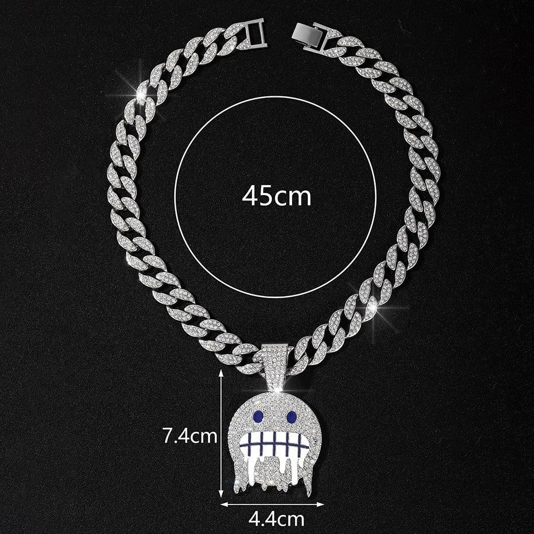 New Hip Hop Cuban Link Chain with Fully Iced-Out ColdFace Pendant ...
