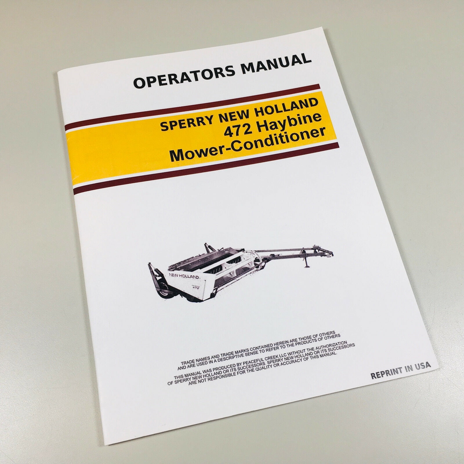 New Holland 472 Haybine Mower Conditioner Owners Operators Manual ...