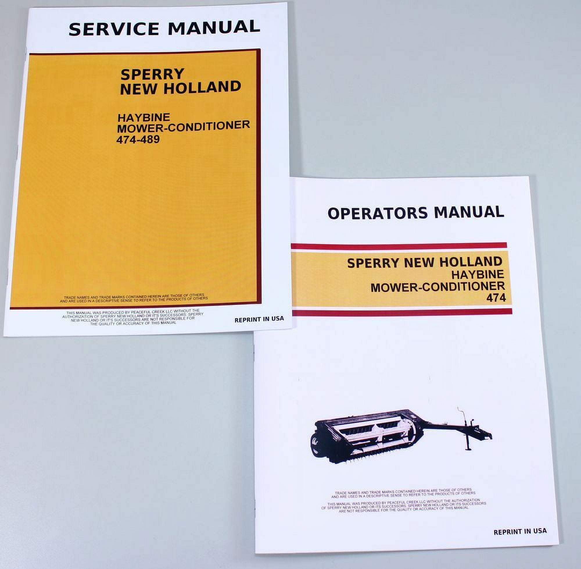 New Holland 474 Haybine Mower Conditioner Service Operators Owners ...