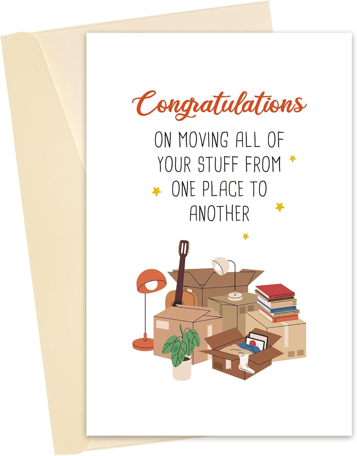 New Home Card, Funny Moving Card for Friend Sister, Congrats From One ...
