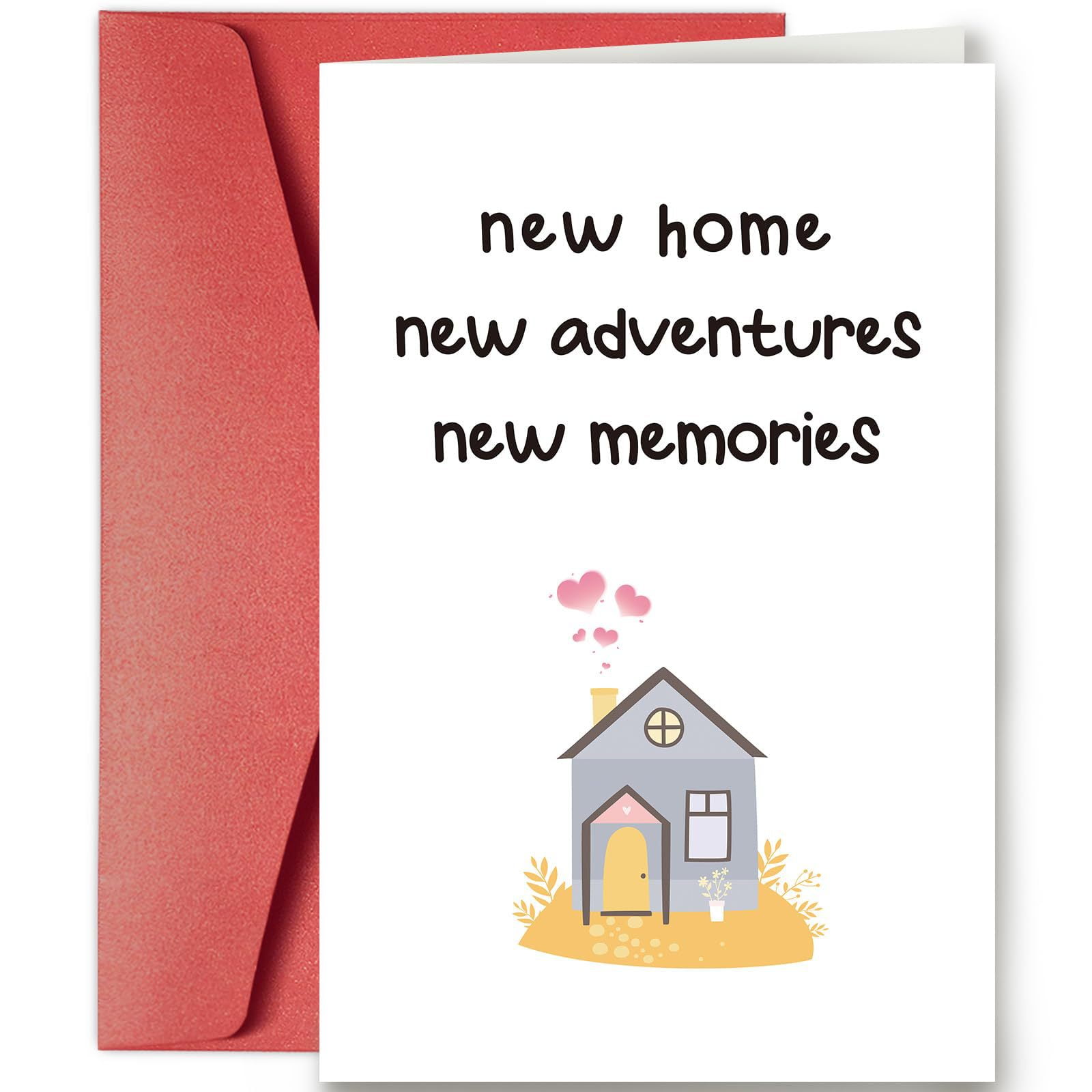 New Home Card – “New Home, New Adventures, New Memories” – Blank Inside ...