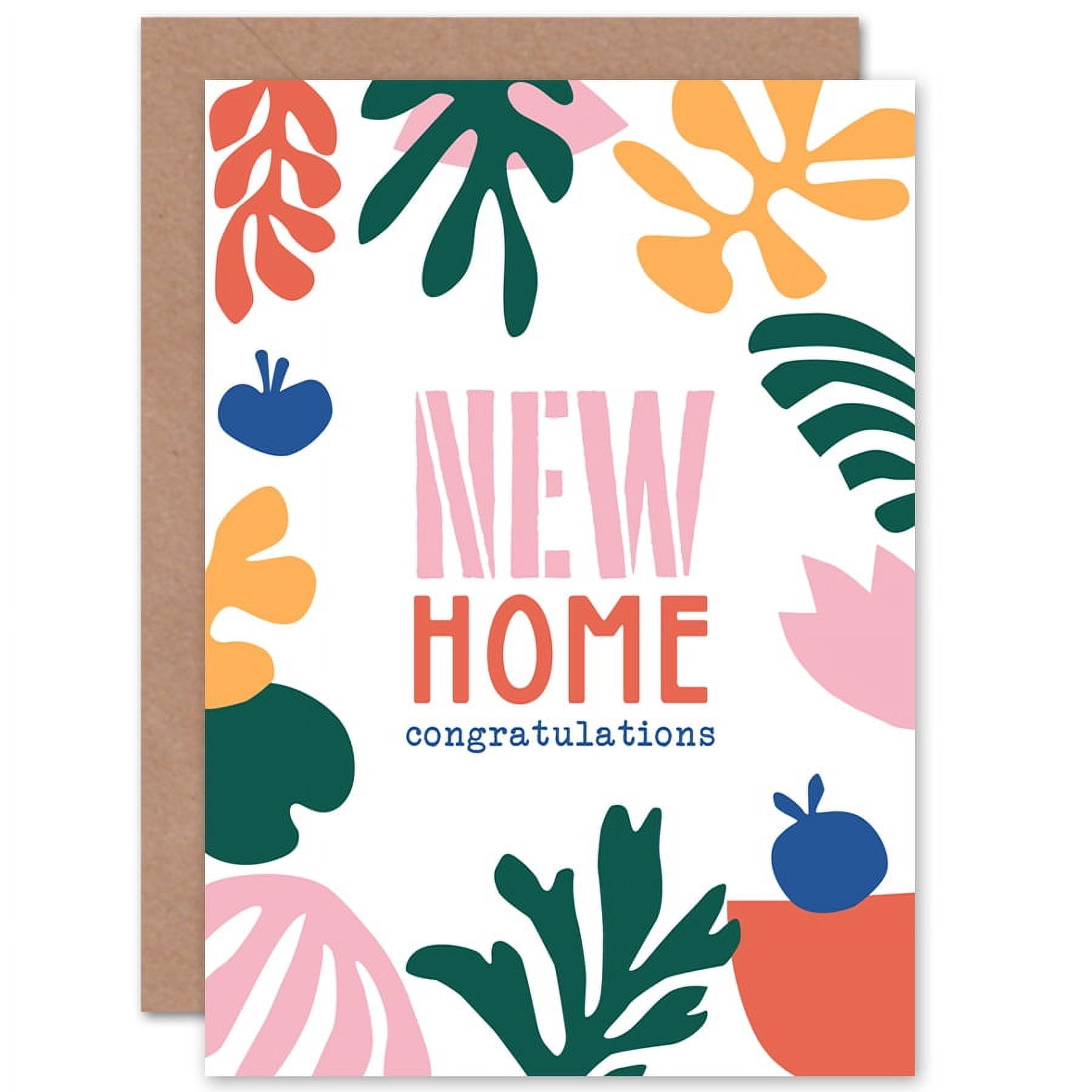 New Home Congratulations Abstract Greetings Card Plus Envelope Blank ...