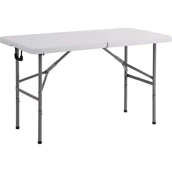New Home Era Folding Utility Table, 4ft Fold-in-Half Portable Plastic ...