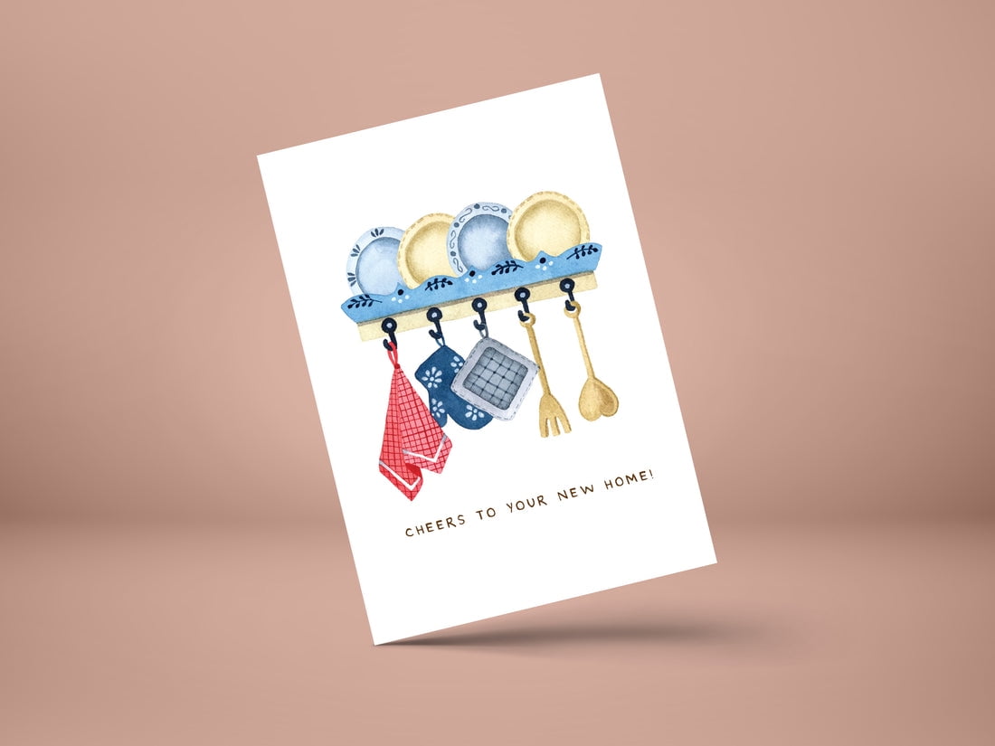 New Home Greeting Card – “Cheers to Your New Home!” Cozy Kitchen Design ...