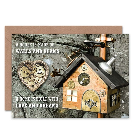 New Home House Moving Walls Beams Dreams Love Greetings Card Plus ...