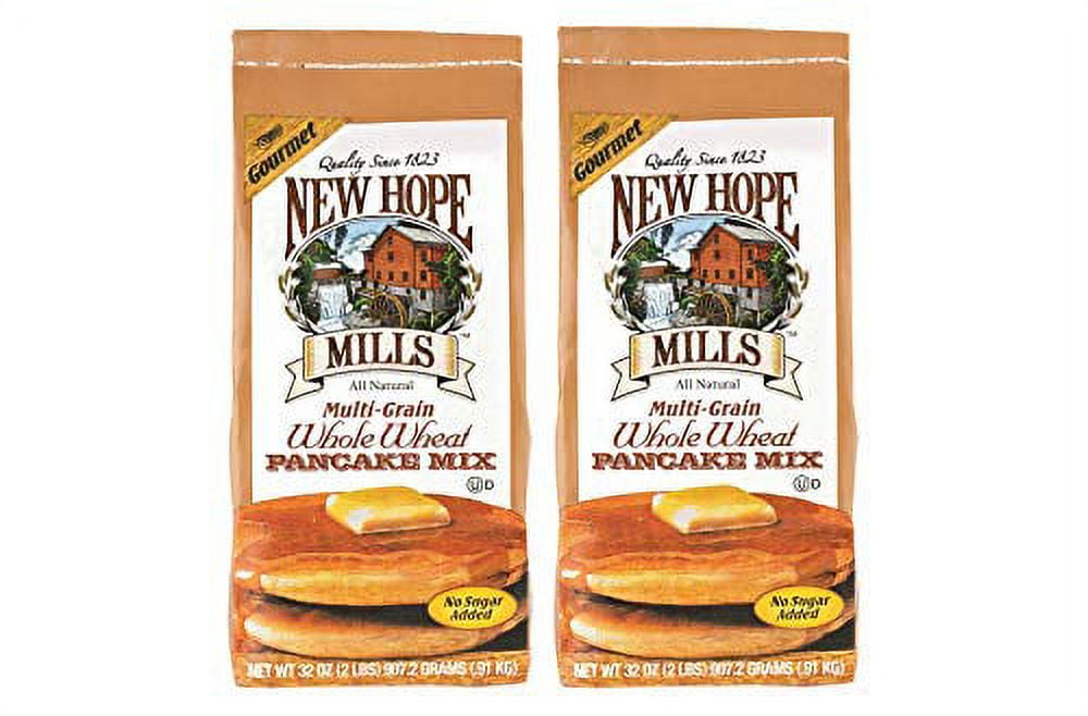 New Hope Whole Wheat Pancake Mix, High Fiber, 32 oz Bags, Multi-Grain ...