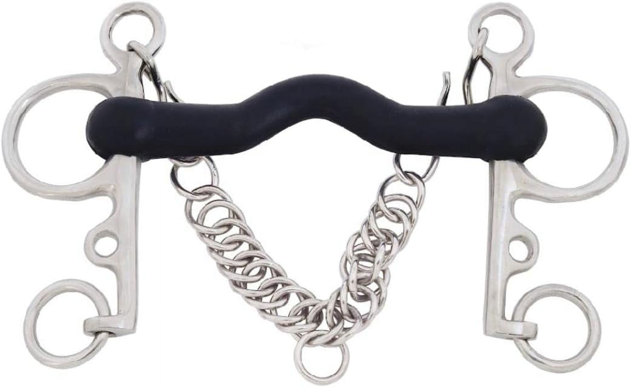 New Horse Rubber Port Mouth Pelham Bit with Chain Stainless Steel ...