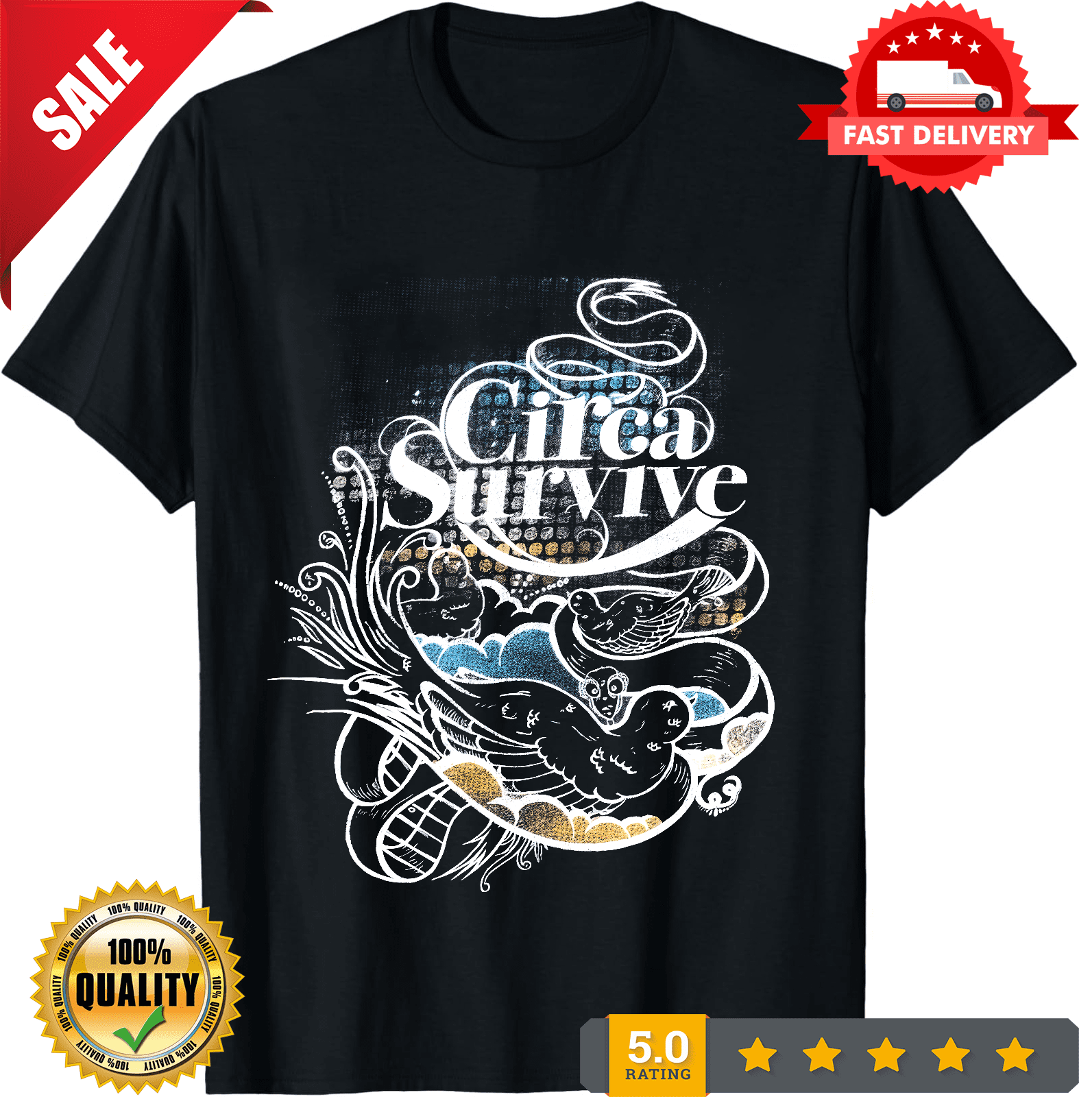New Hot CIRCA SURVIVE Band Black Color Full Size Shirt TT1640, LIMITED ...