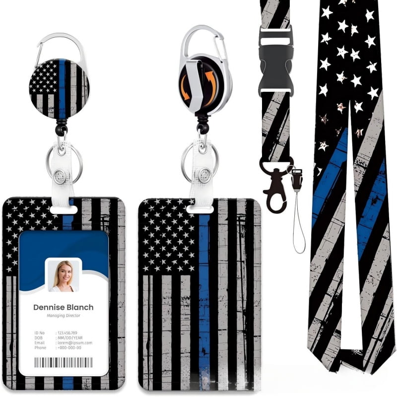New ID Card Holder Retractable Buckle Access Card Card Meal Card ...